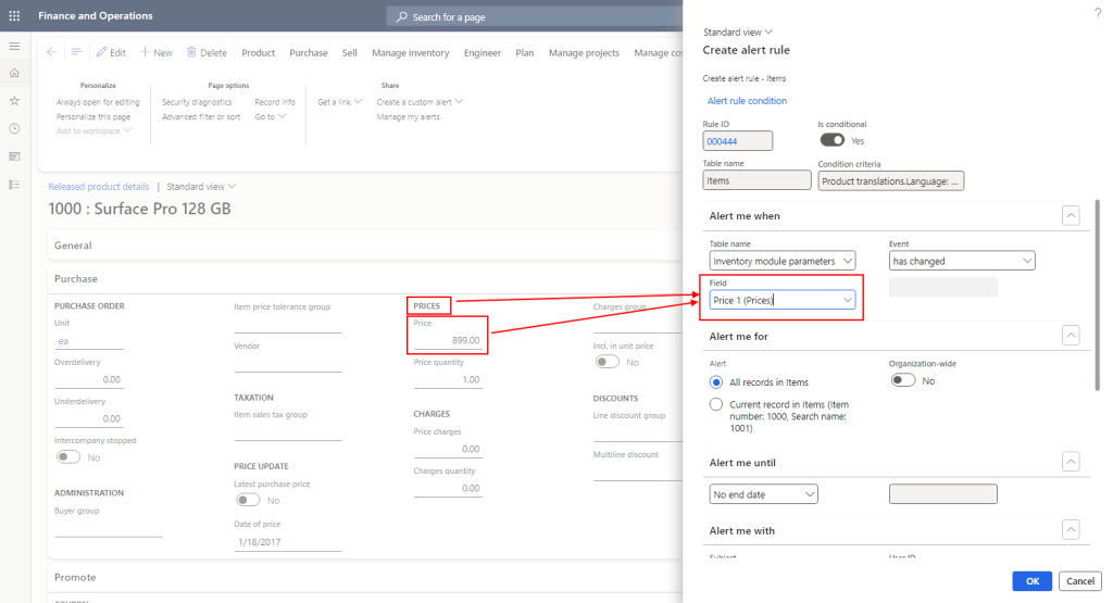 Create Alert Rules | One Click in Dynamics 365 Finance |DHRP