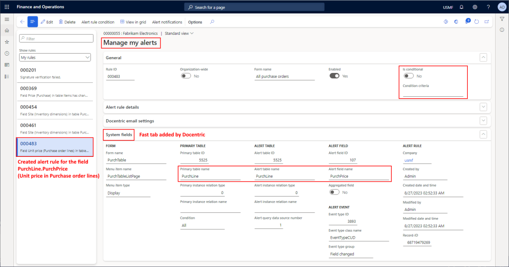 Create Alert Rules | One Click in Dynamics 365 Finance |DHRP