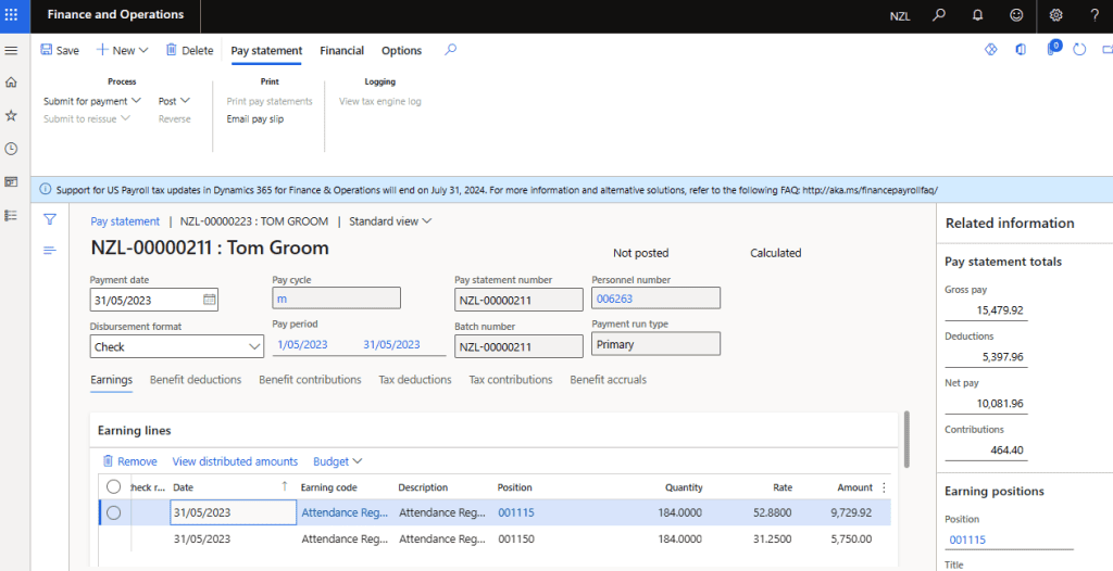 Premier Dynamics 365 New Zealand Payroll System