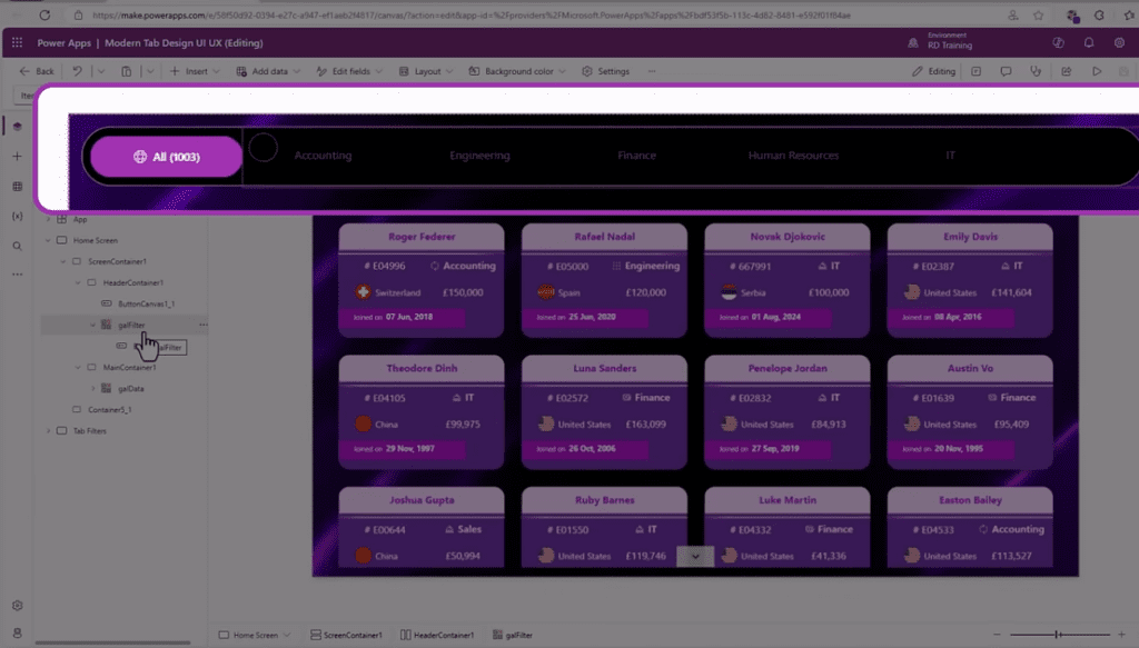 Create a Responsive Powerapps Modern Tab Design | A Tutorial