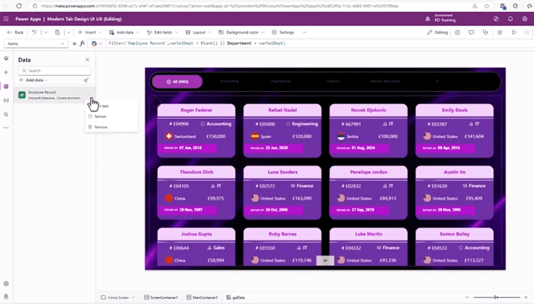 Create a Responsive Powerapps Modern Tab Design | A Tutorial